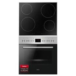 Amica Induktions Herd-Set "EHI 935 611 E", Energieeffizienz: A (A+++-D), silber (edelstahlfarben), Herdsets, Komfortables Kochen und Backen mit &uuml;bersichtlicher Handhabung