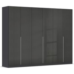 Dreht&uuml;renschrank OTTO HOME "Kleiderschrank Schrank Garderobe AGORDO Schlafzimmer", grau (graumetallic, effektgrau hochglanz), B:271cm H:210cm T:54cm, Holzwerkstoff, Schr&auml;nke, Dreht&uuml;renschrank, durchdachte Innenausstattung, in 8 Breiten und 2 H&ouml;hen MADE IN GERMANY, Topseller