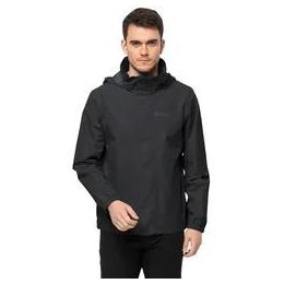 Regenjacke Jack Wolfskin "STORMY POINT 2L JKT M", Herren, Gr. XL, schwarz, Web, Obermaterial: 100% Polyester, hoch geschlossener Ausschnitt, B&uuml;ndchen, Jacken Regenjacke, &Uuml;bergangsjacke, atmungsaktiv, wasserabweisend