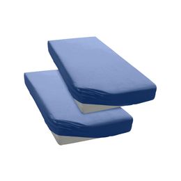 Spannbettlaken OTTO HOME "PHYSALIS in BASIC und PREMIUM Qualit&auml;t, 100% Baumwolle", blau (hellblau), B:90cm L:200cm, Jersey (110 g/m&sup2;), Obermaterial: 100% Baumwolle, Bettlaken, Spannbettlaken, f&uuml;r Matratzen bis 18 cm H&ouml;he, Bettlaken, Spannbetttuch, pflegeleicht