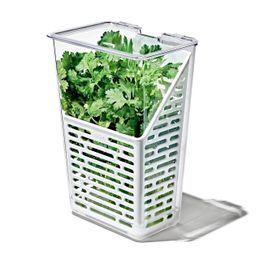 Aufbewahrungsbox OXO GOOD GRIPS "OXO Frischhaltebox - Kr&auml;uteraufbewahrung", transparent, B:15,3cm H:22,7cm T:11,4cm, Kunststoff, Aufbewahrungsboxen, Aufbewahrungsbox