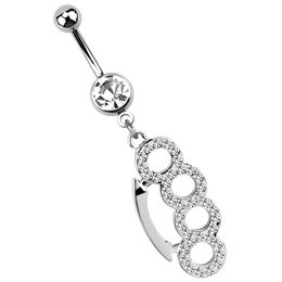 Adelia&acute;s Bauchnabelpiercing ADELIA&acute;S "Piercing - Bauchnabelpiercing Titan Banane Zirkonia", gr&uuml;n, t&uuml;rkis, Piercings, Damen, Banane mit Zirkonia, 8 mm L&auml;nge, 1,6 mm St&auml;rke, Titan