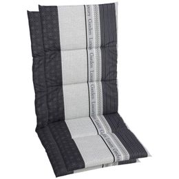 Hochlehnerauflage GO-DE "Amalfi", grau, B:48cm H:4cm T:118cm, Baumwolle, Polyester, Polyurethan, Polsterauflagen, 118x48 cm