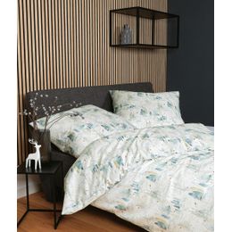 Bettw&auml;sche Janine "Mako-Satin42137 02", blau (perlblau reif), B/L: 155cm x 220cm, 1 Stk., 1 Stk., Mako-Satin, B/L: 80cm x 80cm, Mako-Satin, Obermaterial: 100% Baumwolle, Bettw&auml;sche, Bettw&auml;sche, mit Reissverschluss