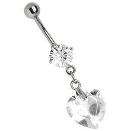 Adelia&acute;s Bauchnabelpiercing ADELIA&acute;S "Piercing - Bauchnabelpiercing Titan Herz Zirkonia", pink, Piercings, Damen, Herz mit Zirkonia, 5 mm L&auml;nge, 1,6 mm St&auml;rke, Titan