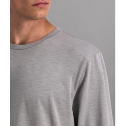 Langarmshirt, Herren, Gr. M, grau melange, Jersey, Obermaterial: 60% Baumwolle, 40% Viskose, Pioneer Authentic Jeans, unifarben, normal normal, Rundhals, Shirts Langarmshirt, in normale Passform