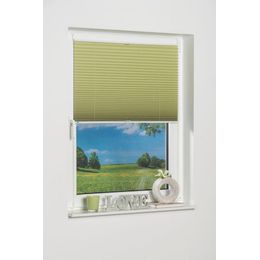 Plissee K-home "Klemmfix Pisa" Gr. 3, gr&uuml;n, B:60cm H:130cm, Obermaterial: 100% Polyester, Plissees
