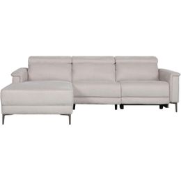 Ecksofa OTTO HOME "LUND, L-Form, 261cm, man. o. elektr. Relaxfunktion (mit USB-A)", creme, B:261cm H:97cm T:179cm, Sofas, Ecksofa