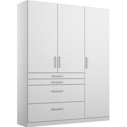 Dreht&uuml;renschrank Rauch "Kleiderschrank Schrank Garderobe Garderobenschrank HOMBURG", wei&szlig; (alpinwei&szlig;, hochglanz wei&szlig;), B:136cm H:197cm T:54cm, Holzwerkstoff, Schr&auml;nke, Dreht&uuml;renschrank, mit viel Stauraum, oberer Schubkasten mit Einteilung MADE IN GERMANY