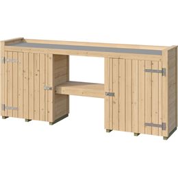 Pflanztisch Weka "optionale Erweiterung f&uuml;r Gartenhaus Killarney", naturbelassen, B:235cm H:109cm T:50cm, Tische, verschiedene Farben und Gr&ouml;&szlig;en