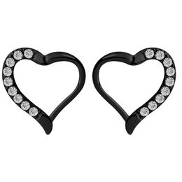 Adelia&acute;s Nasenpiercing ADELIA&acute;S "Piercing - Nasenpiercing 316L Stahl Herz Stein", schwarz, Piercings, Damen, Herz mit Stein, &Oslash; 8 mm, 316L Stahl