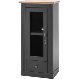 Vitrine OTTO HOME "Westminster", dunkelgrau, wotan eiche, B:58cm H:122cm T:42cm, FSC-zertifizierter Holzwerkstoff, Schr&auml;nke, Vitrine, im romantischen landhausstil