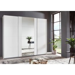 Schwebet&uuml;renschrank wimex "Bern Schiebet&uuml;renschrank", wei&szlig; (wei&szlig;, alu), B:270cm H:210cm T:64cm, Holzwerkstoff, Schr&auml;nke, Schwebet&uuml;renschrank, Schrank mit zus&auml;tzlicher Innenausstattung, Garderobe