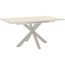 M&auml;usbacher Esstisch M&Auml;USBACHER, cremefarben, H:75cm T:90cm, Tische, Esstisch, Esstisch BHT 160-210/75/90, Synchronauszug, Gestell Stern-form