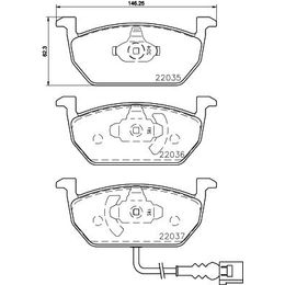 Hella Bremsbelagsatz, Scheibenbremse 8db355021951 f&uuml;r Audi (FAW) VW