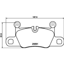 Hella Bremsbelagsatz, Scheibenbremse 8db355021351 f&uuml;r Porsche