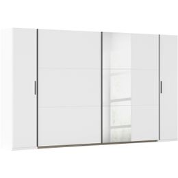 Schwebet&uuml;renschrank Rauch "Kleiderschrank Dreht&uuml;renschrank Schrank Garderobe KRONACH", alpinwei&szlig;, griffleisten grau, mit 1 spiegel, B:354cm H:210cm T:59cm, Holzwerkstoff, Schr&auml;nke, Schwebet&uuml;renschrank, Kombischrank optional mit 1 oder 2 Spiegel viele B&ouml;den MADE IN GERMANY