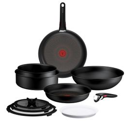 Pfannen-Set Tefal "Ingenio Excellence Fusion", schwarz, Pfannen, abnehmbarer Ingenio-Griff, Thermo-Signal, stapelbar, Induktion