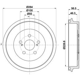 Hella Bremstrommel 8dt355303091 f&uuml;r LEXUS