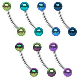 Adelia&acute;s Augenbrauenpiercing ADELIA&acute;S "Piercing - Augenbrauenpiercing Titan Banane Kugel", blau, Piercings, Damen, Banane mit Kugel, 1,2 mm L&auml;nge, 1,2 mm St&auml;rke, Titan