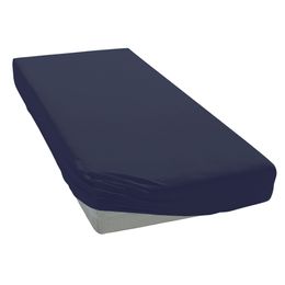 Spannbettlaken OTTO HOME "PHYSALIS in BASIC und PREMIUM Qualit&auml;t, 100% Baumwolle", blau (marine), B:160cm L:200cm, Jersey (110 g/m&sup2;), Obermaterial: 100% Baumwolle, Bettlaken, Spannbettlaken, f&uuml;r Matratzen bis 18 cm H&ouml;he, Bettlaken, Spannbetttuch, pflegeleicht