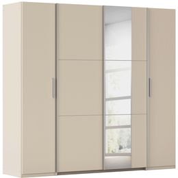 Schwebet&uuml;renschrank Rauch "Kleiderschrank Dreht&uuml;renschrank Schrank Garderobe KRONACH", champagner, griffleisten alu, mit 1 spiegel, B:225cm H:210cm T:59cm, Holzwerkstoff, Schr&auml;nke, Schwebet&uuml;renschrank, Kombischrank optional mit 1 oder 2 Spiegel viele B&ouml;den MADE IN GERMANY