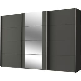 Schwebet&uuml;renschrank wimex "Bern Schiebet&uuml;renschrank", grau (graphit, griffe: alu), B:313cm H:210cm T:64cm, Holzwerkstoff, Schr&auml;nke, Schwebet&uuml;renschrank, Schrank mit zus&auml;tzlicher Innenausstattung, Garderobe