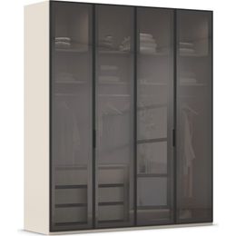 Kleiderschrank Rauch "Schrank Garderobe SKAT SHINE Breiten 151/201/251/301cm, H&ouml;he 223/235cm", beige (champagner), B:201cm H:235cm T:61cm, Glas, Holzwerkstoff, Schr&auml;nke, Kleiderschrank, edle Schrankfront mit hochwertigen Glasrahment&uuml;ren MADE IN GERMANY