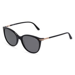 Rodenstock 3322 | Damen-Sonnenbrille | Fassung: Vollrand, Butterfly, Kunststoff, Schwarz Gl&auml;nzend | Glasfarbe: Grau