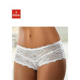 Panty Vivance "Premium Dessous", Damen, Gr. 44/46, wei&szlig;, Spitze, Obermaterial: 90% Polyamid, 10% Elasthan, k&ouml;rpernah, Unterhosen Panty, im attraktiven Doppelpack aus edler Spitze