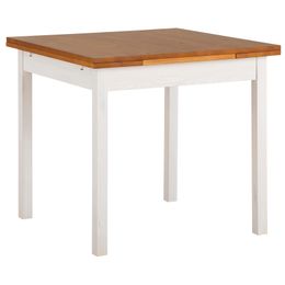 Esstisch Home Affaire "Maike", gelb (wei&szlig;, honigfarben), B:80cm H:74,5cm T:80cm, Tische, Esstisch, Home Affaire, Breite 80cm, mit Auszugsfunktion