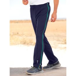 Trainingshose Catamaran, Herren, Gr. 48/50, Normalgr&ouml;&szlig;en, blau (marine, gr&uuml;n), 50% Baumwolle, 50% Polyester, gemustert, unifarben, lang, Hosen Trainingshose