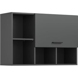 H&auml;ngeschrank Welltime "FALAS, Breite 95cm, 1 Klappe, 5 F&auml;cher", anthrazit nb, B:95cm H:64cm T:34cm, Holzwerkstoff, Schr&auml;nke, H&auml;ngeschrank, Schrank, Wandschrank, Badschrank, W&auml;scheschrank