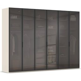 Kleiderschrank Rauch "Schrank Garderobe SKAT SHINE Breiten 151/201/251/301cm, H&ouml;he 223/235cm", beige (champagner), B:301cm H:223cm T:61cm, Glas, Holzwerkstoff, Schr&auml;nke, Kleiderschrank, edle Schrankfront mit hochwertigen Glasrahment&uuml;ren MADE IN GERMANY