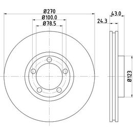 Hella Bremsscheibe 8dd355105641 270mm 24mm f&uuml;r Ford