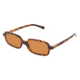 Miu Miu MU11ZS | Damen-Sonnenbrille | Fassung: Vollrand, Eckig, Acetat, Gelb Havanna | Glasfarbe: Braun