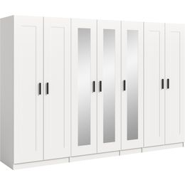 Kleiderschrank Home Affaire "Farmsen, Schlafzimmerschrank, Garderobe, Schrank", wei&szlig;, B:280cm H:195cm T:56cm, FSC-zertifizierter Holzwerkstoff, Schr&auml;nke, Kleiderschrank, Set best. aus: 3 Kleiderschr&auml;nken, individuell platzierbar