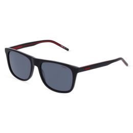 HUGO BOSS Hugo HG 1194/S | Herren-Sonnenbrille | Fassung: Vollrand, Quadratisch, Acetat, Schwarz Gl&auml;nzend | Glasfarbe: Grau