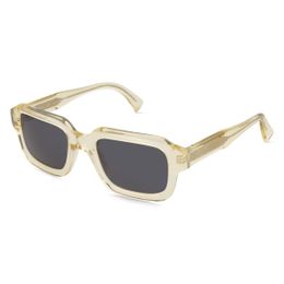 Fielmann LN 086 SUN FA MALIK | Unisex-Sonnenbrille | Fassung: Vollrand, Quadratisch, Acetat, Champagner Transparent | Glasfarbe: Grau