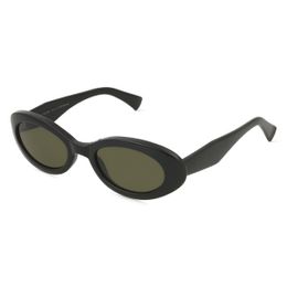 Fielmann LD 053 SUN FA GLENDA | Damen-Sonnenbrille | Fassung: Vollrand, Oval, Acetat, Schwarz Gl&auml;nzend | Glasfarbe: Gr&uuml;n