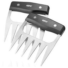 Fleischgabel Gefu "BBQ", silber (silberfarben, schwarz), B:10,5cm, Edelstahl, Kunststoff, Fleischgabeln, ergonomisch geformte Griffe f&uuml;r einen perfekten Halt, 2-teilig