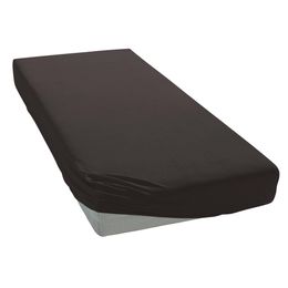 Spannbettlaken OTTO HOME "PHYSALIS in BASIC und PREMIUM Qualit&auml;t, 100% Baumwolle", schwarz, B:160cm L:200cm, Jersey (110 g/m&sup2;), Obermaterial: 100% Baumwolle, Bettlaken, Spannbettlaken, f&uuml;r Matratzen bis 18 cm H&ouml;he, Bettlaken, Spannbetttuch, pflegeleicht