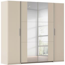 Schwebet&uuml;renschrank Rauch "Kleiderschrank Dreht&uuml;renschrank Schrank Garderobe KRONACH", champagner, griffleisten alu, mit 2 spiegel, B:225cm H:210cm T:59cm, Holzwerkstoff, Schr&auml;nke, Schwebet&uuml;renschrank, Kombischrank optional mit 1 oder 2 Spiegel viele B&ouml;den MADE IN GERMANY