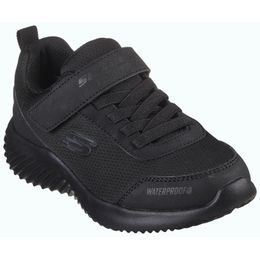 Klettschuh Skechers "BOUNDER-DRIPPER DROP", Kinder, Gr. 29, schwarz (schwarz uni), Lederimitat, Textil, unifarben, Schuhe Klettschuh, Sneaker, Kommunionsschuh in nahtversiegeltem, wasserdichtem Design