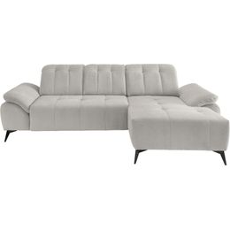 Ecksofa Home Affaire "Lazio modern und bequem, schmale Armlehnen, tolle Detailverarbeitung", hellgrau, B:280cm, 100% Polyester, Sofas, Ecksofa