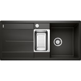 Granitsp&uuml;le Blanco "METRA 6 S-F", schwarz, B:49cm H:19cm T:99cm, Verbundwerkstoff, K&uuml;chensp&uuml;len, erh&auml;ltlich in mehreren Farben, inkl. Multifunktionsschale Edelstahl