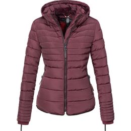 Winterjacke Marikoo "Amber", Damen, Gr. XXL (44), rot (weinrot), Obermaterial: 100% Polyester. Futter: 100% Polyester. Wattierung: 100% Polyester. &Auml;rmelfutter: 100% Polyester, figurbetont h&uuml;ftbedeckend, verstellbar Rippstrickb&uuml;ndchen mit Rei&szlig;verschluss, Jacken Winterjacke, stylische Steppjacke mit Teddyfutter