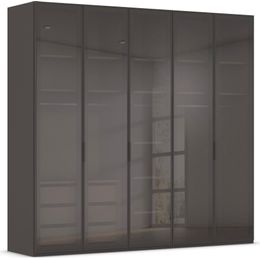 Kleiderschrank Rauch "Schrank Garderobe SKAT SHINE Breiten 151/201/251/301cm, H&ouml;he 223/235cm", graphit, B:251cm H:235cm T:61cm, Glas, Holzwerkstoff, Schr&auml;nke, Kleiderschrank, edle Schrankfront mit hochwertigen Glasrahment&uuml;ren MADE IN GERMANY
