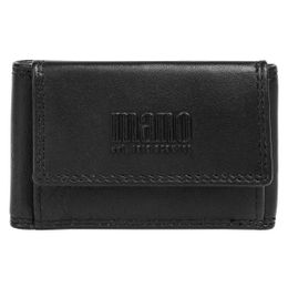 Geldb&ouml;rse mano "SUTURA", Damen, schwarz, Leder, leicht gl&auml;nzend, unifarben, Kleinlederwaren, echt Leder
