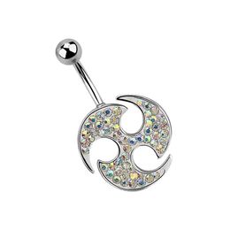 Adelia&acute;s Bauchnabelpiercing ADELIA&acute;S "Piercing - Bauchnabelpiercing Messing Banane Kristall", multiklar, Piercings, Damen, Banane mit Kristall, &Oslash; 18 mm, 1,6 mm St&auml;rke, Messing